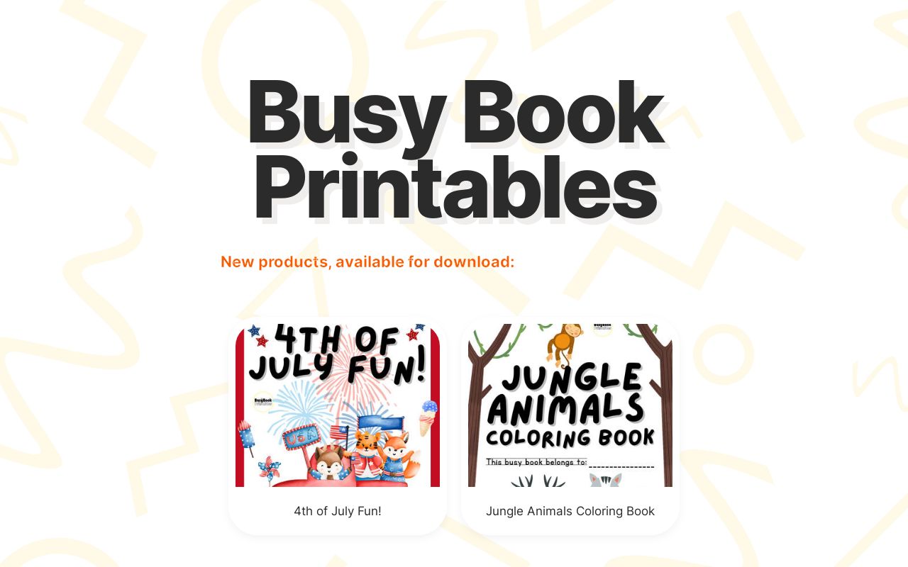 Busy Book Printables